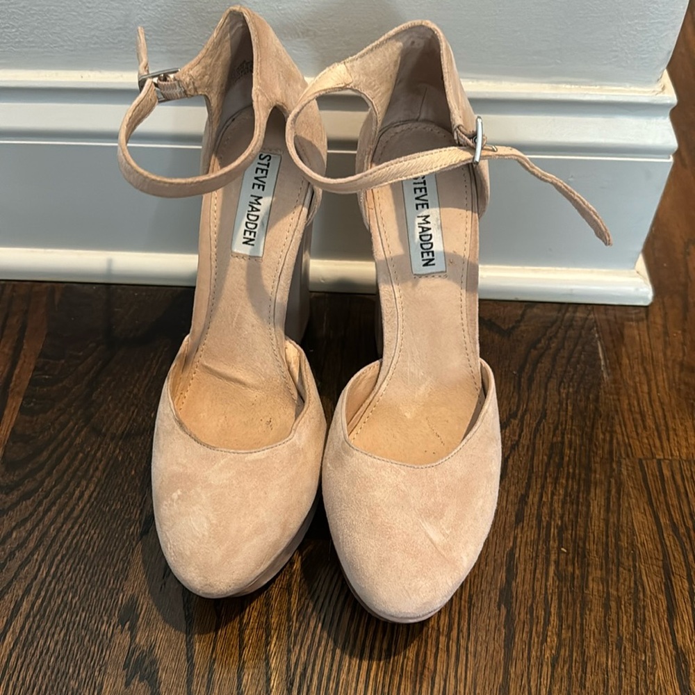 Steve Madden Darla Nude Suede With Platinum Platform … - Gem